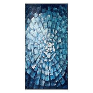Blue Abstract Texture Wall Art Original Painting on Canvas, Geometric ...