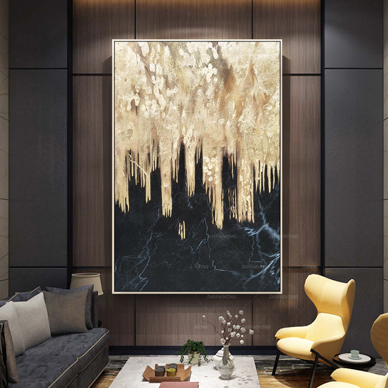 Gold Art Original Art Waterfall Gold Leaf Framed Wall Art - Etsy UK