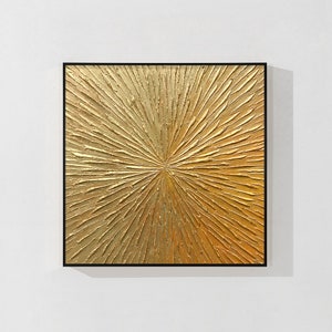 Gold Textured Art Abstract Painting Minimalist Painting on Canvas ...