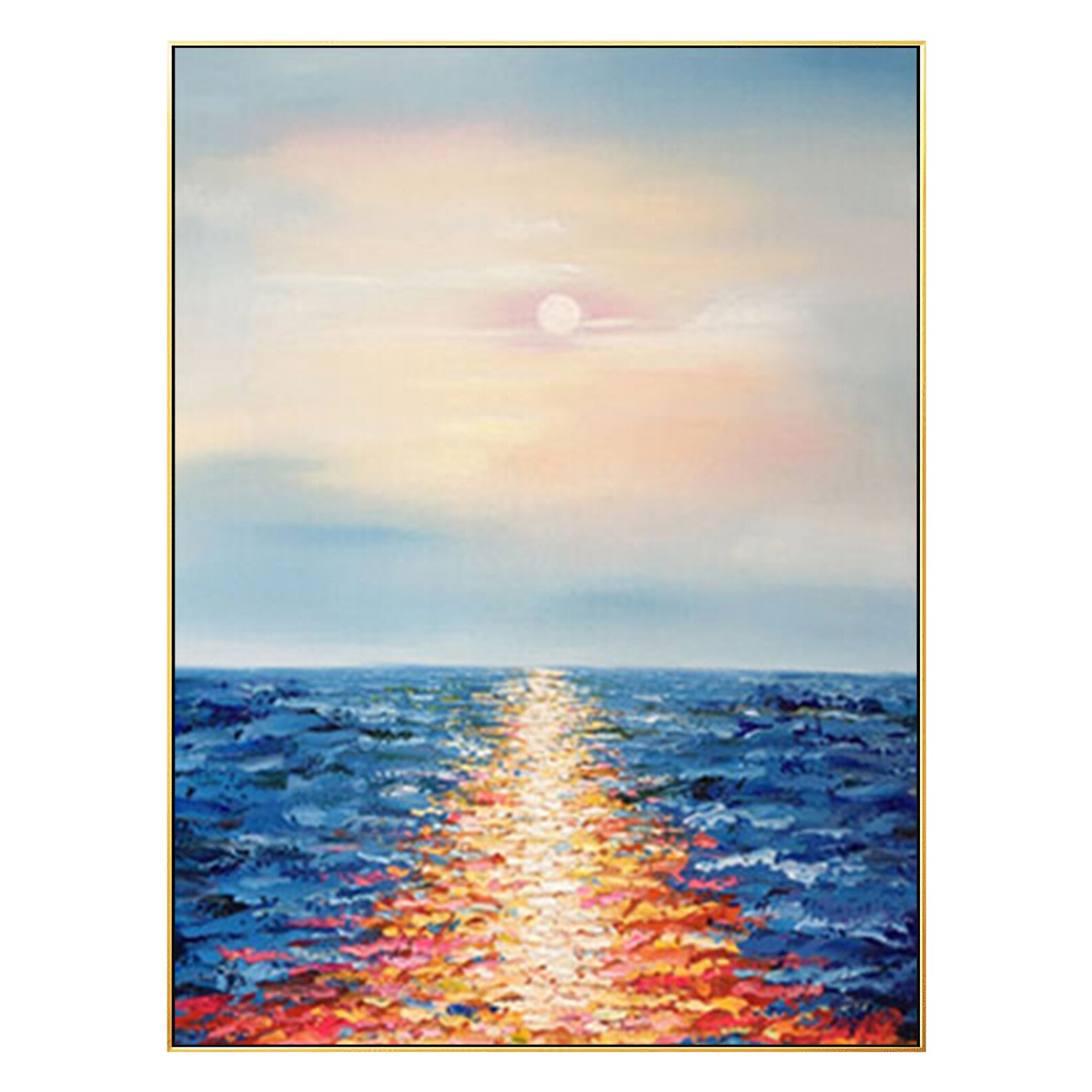 Original Sunrise Seascape Abstract Paintings on Canvas Palette Knife ...
