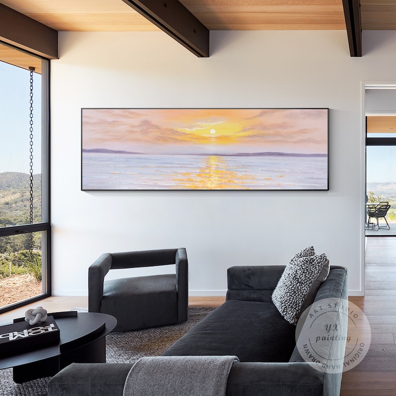 Sunrise Sunset Texture Original Painting Canvas Livingroom - Etsy