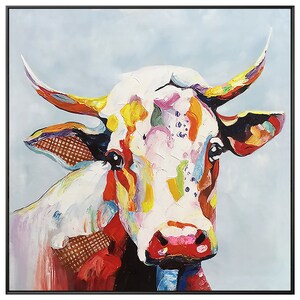 Colorful Cow Texture Wall Art Original Painting on Canvas - Etsy