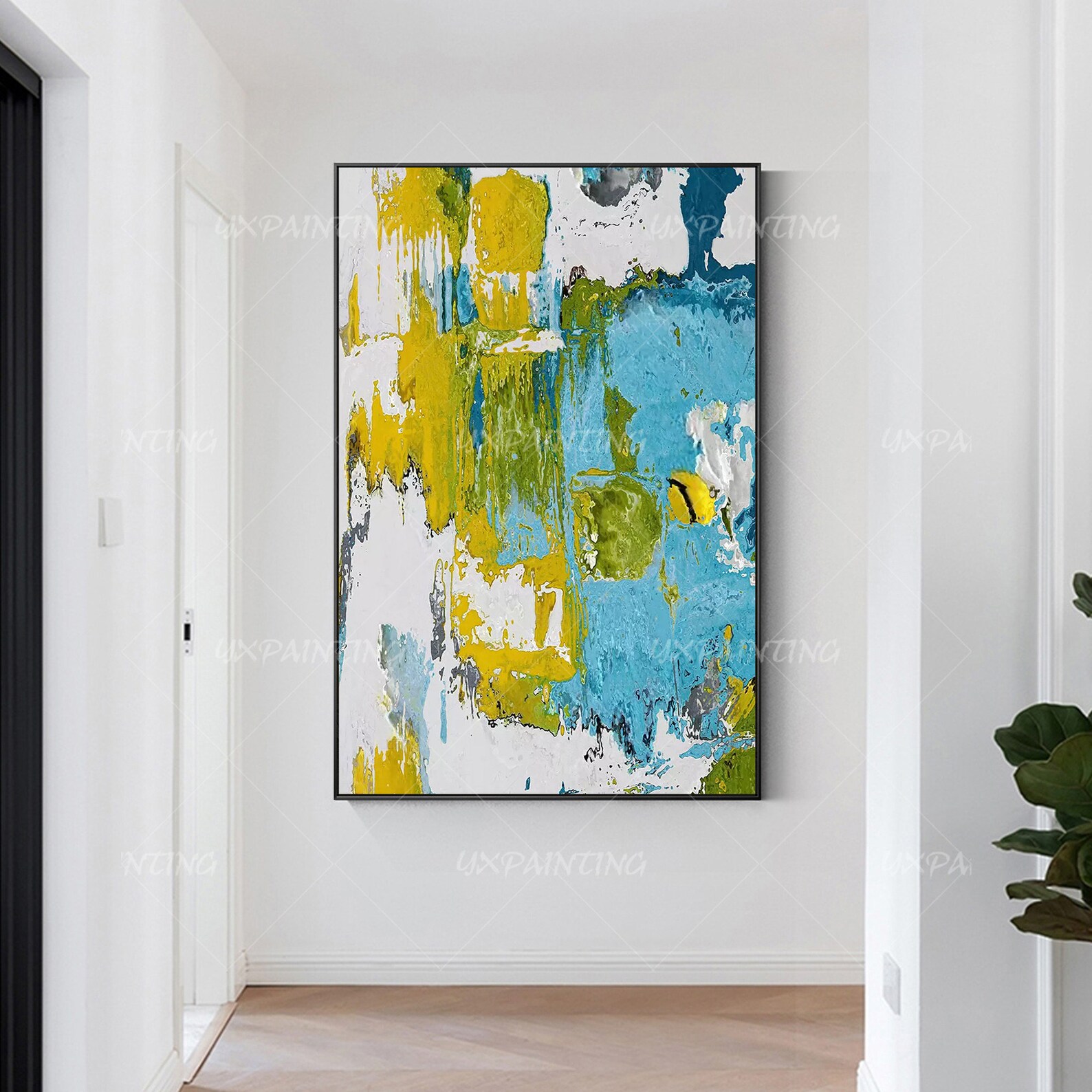 Original Art Abstract Acrylic Paintings on Canvas Yellow and | Etsy