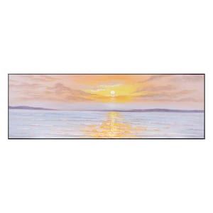 Sunrise Sunset Texture Original Painting Canvas, Livingroom Long Narrow ...