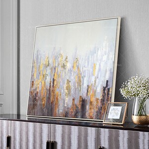 Gold Leaf Abstract Acrylic Paintings on Canvas Original Art | Etsy