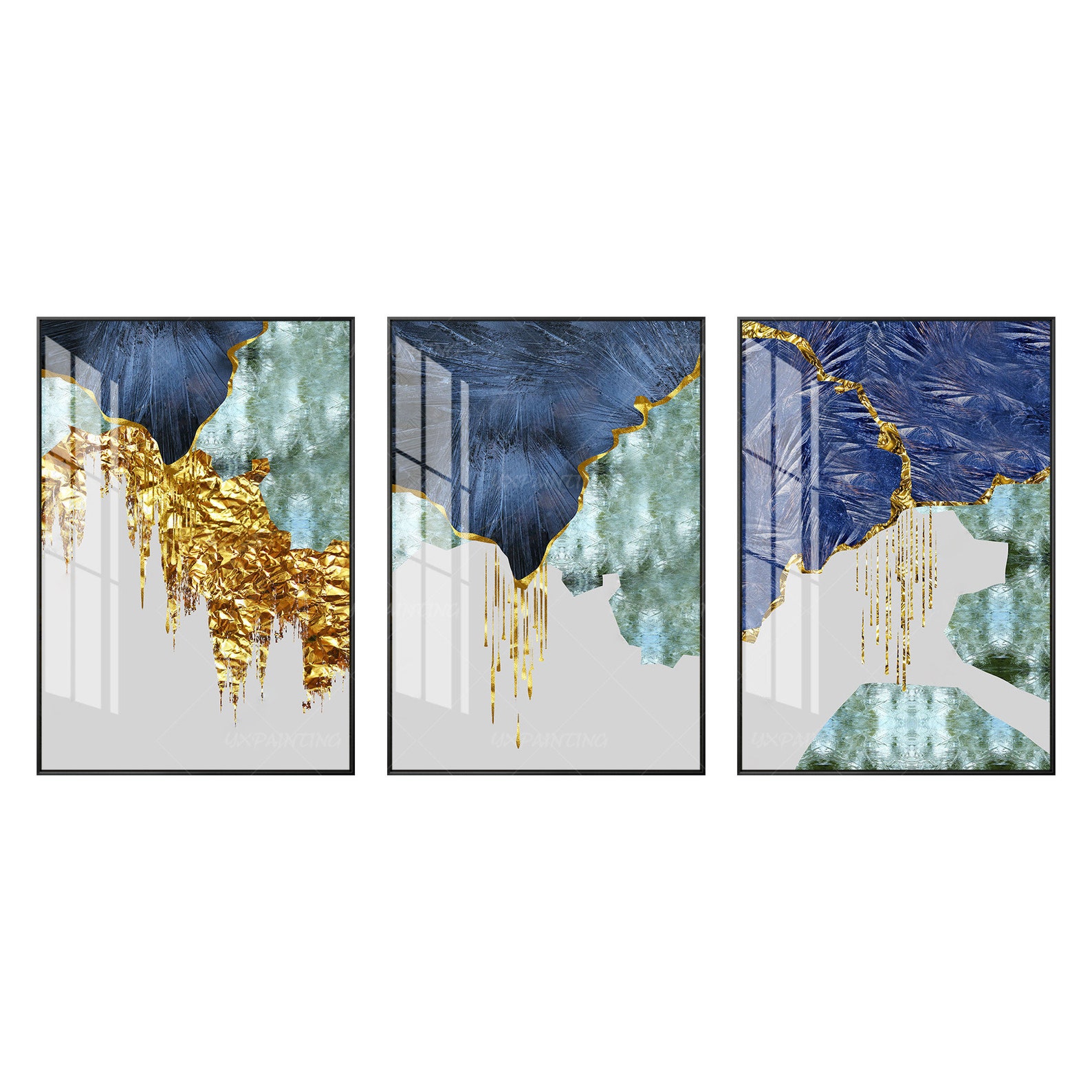 Printable Wall Art Framed Wall Art Set of 3 Print Geometric | Etsy