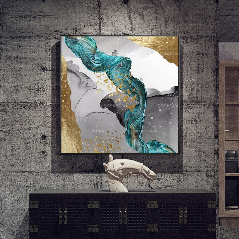 Gold Kunst abstrakte Gemälde auf Leinwand Kunst Gold Malerei | Etsy