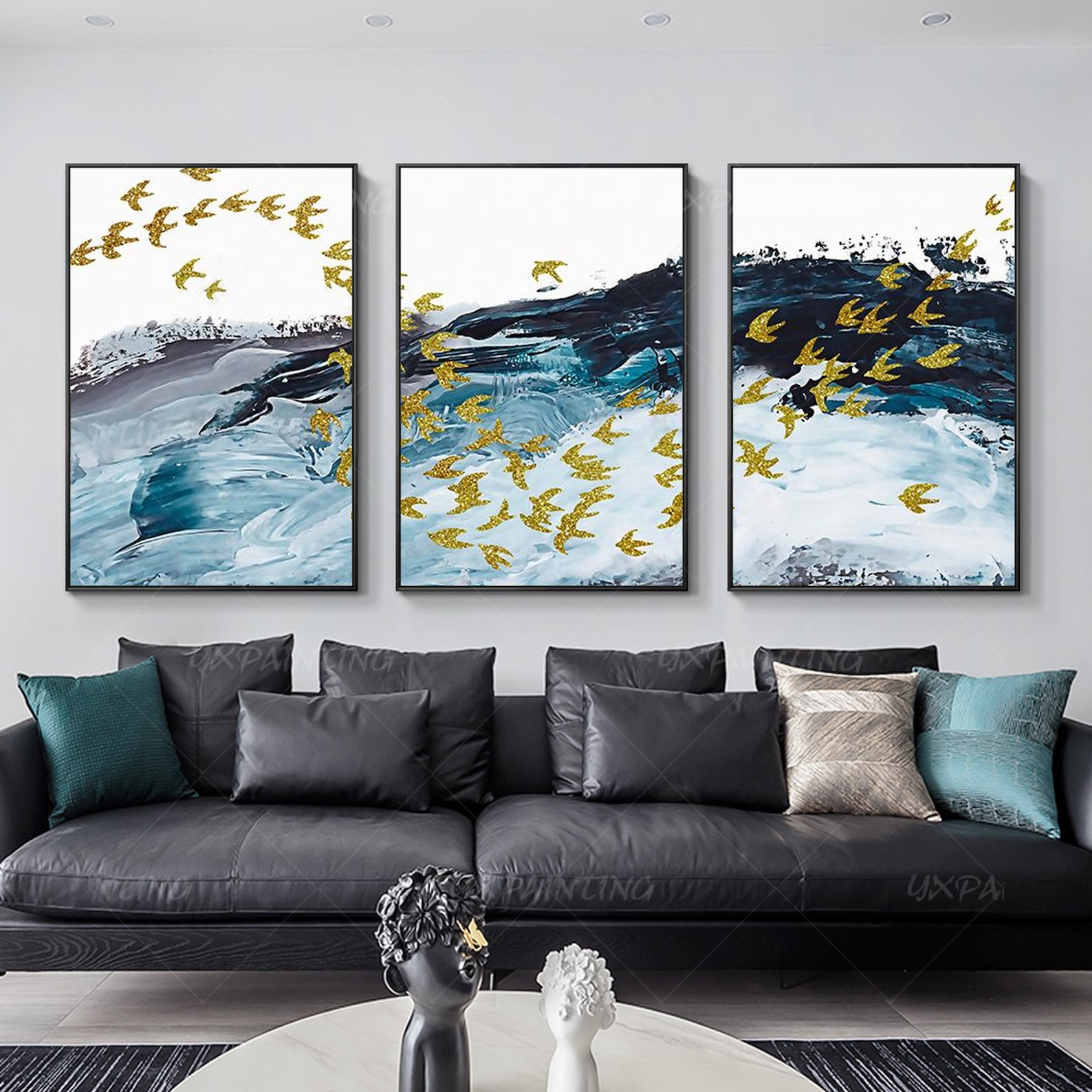 Abstract Painting Set of 3 Wall Art Framed Wall Art Painting | Etsy