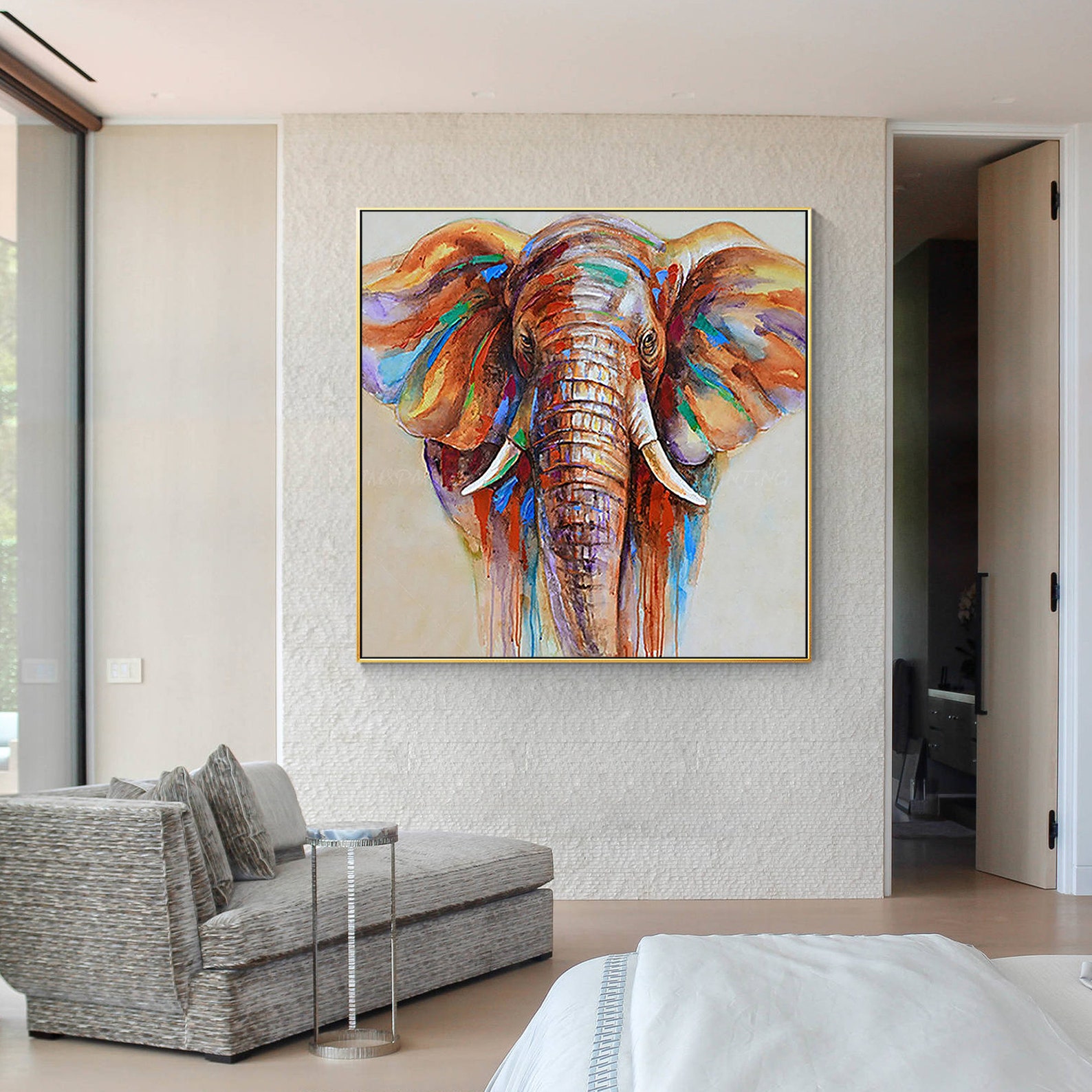 Elephant Painting Impressionist Elephant Extra Large Wall Art - Etsy