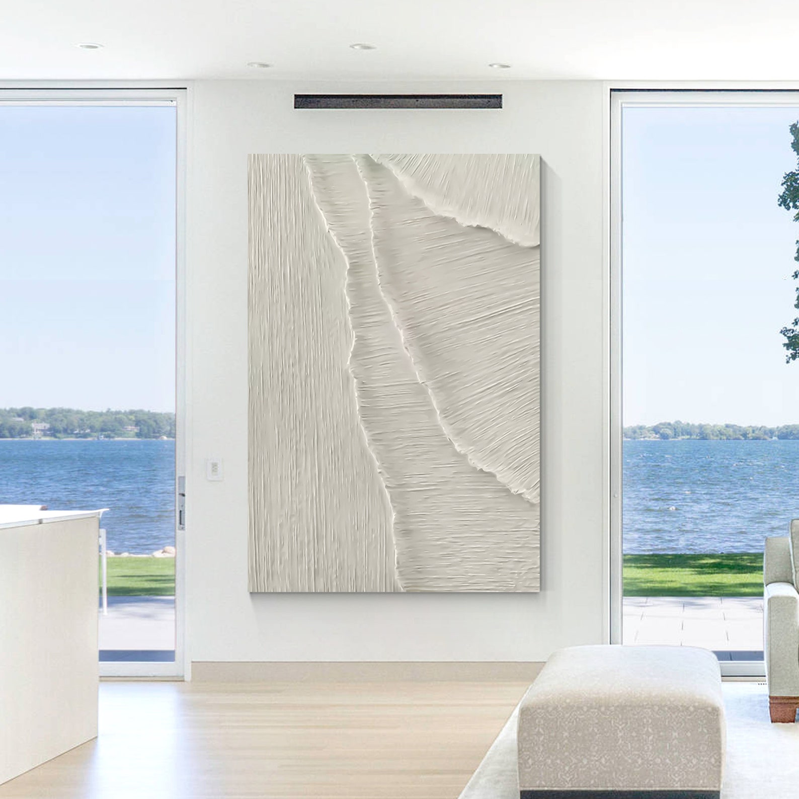 White Texture Minimalist 3D Painting on Canvas Texture - Etsy