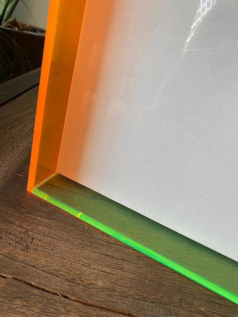 Colorful Frame Box for Art, With Blank Stretched Canvas, Orange Blue ...
