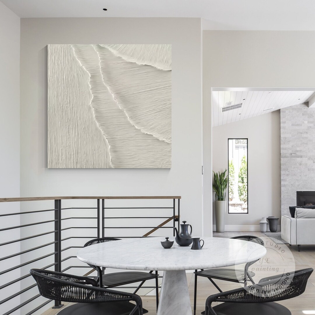 White Heavy Texture Painting 3D Minimalist White Painting - Etsy