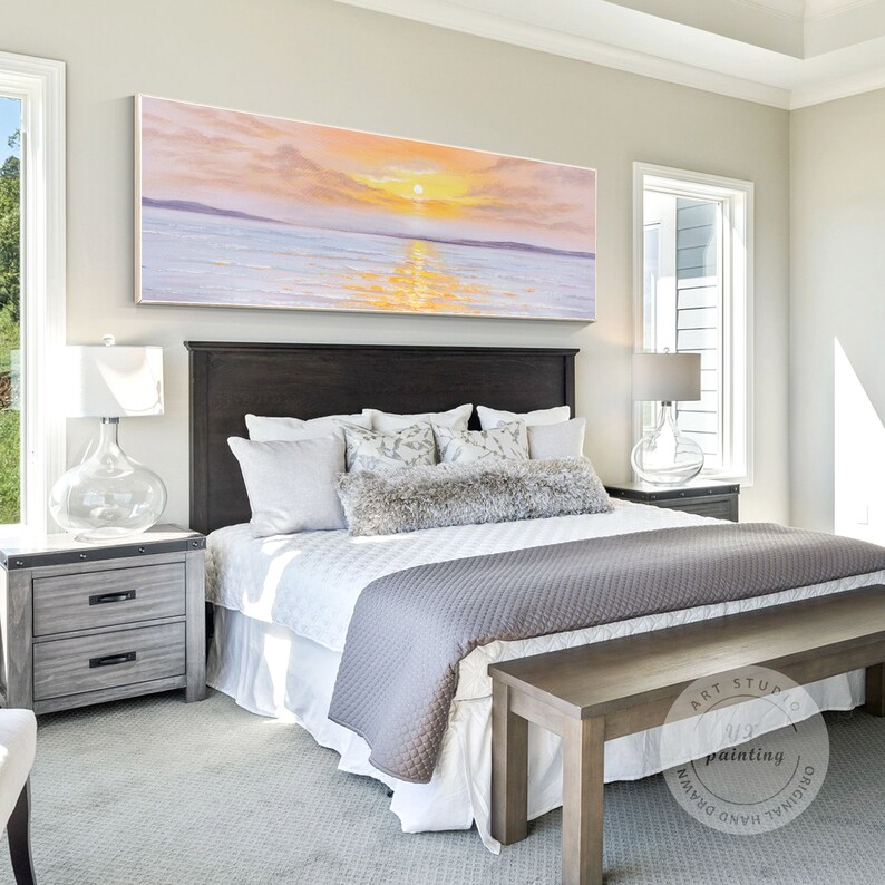 Sunrise Sunset Texture Original Painting Canvas Livingroom - Etsy