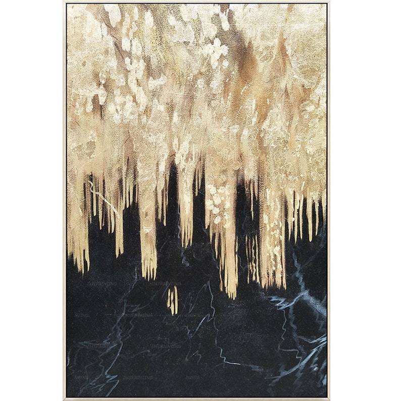 Gold Art Original Art Waterfall Gold Leaf Framed Wall Art - Etsy UK