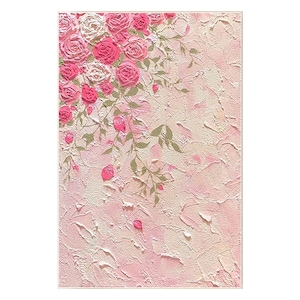 Original Pink Flowers Rose Painting, 3D Texture Flower Painting on ...