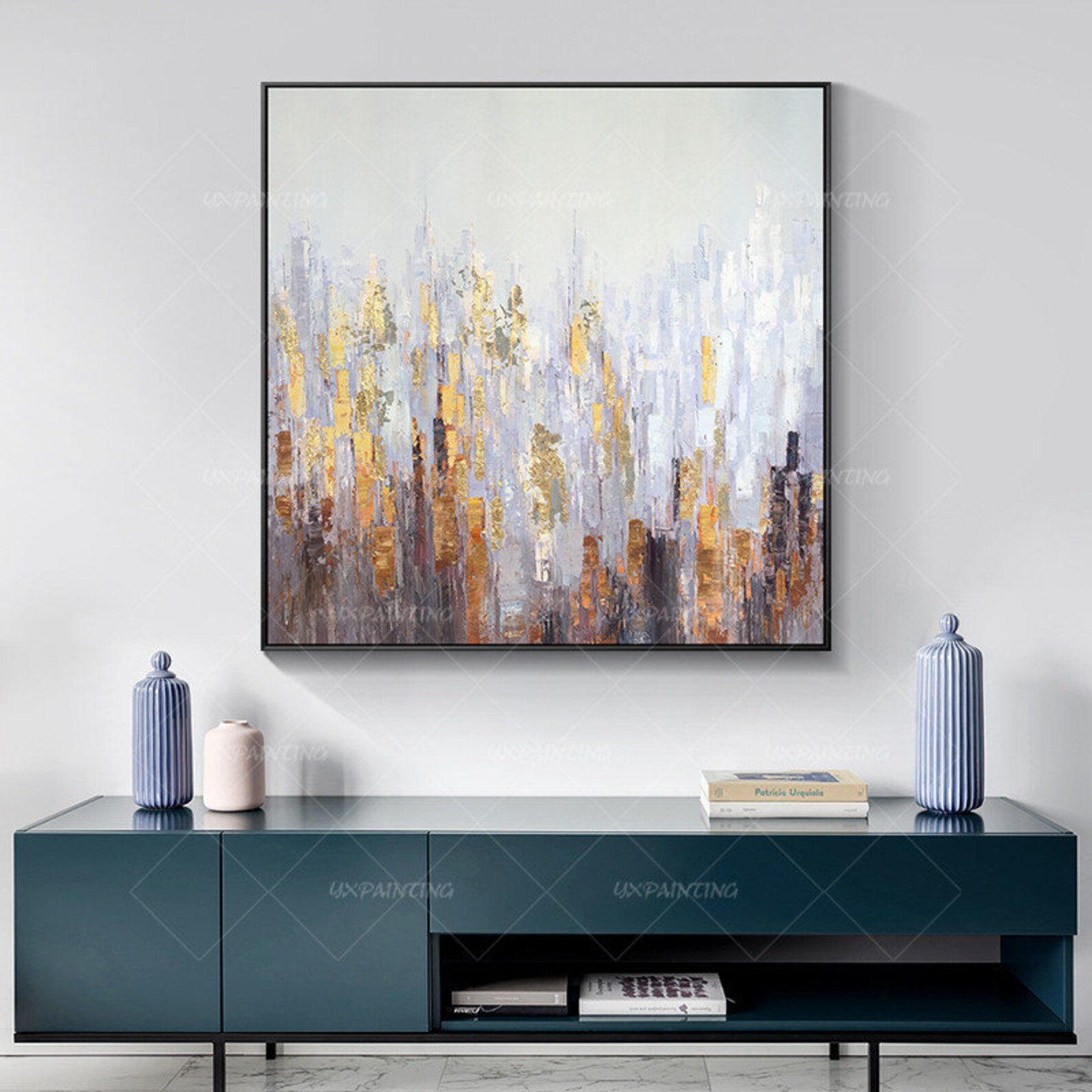 Gold Leaf Abstract Acrylic Paintings on Canvas Original Art - Etsy