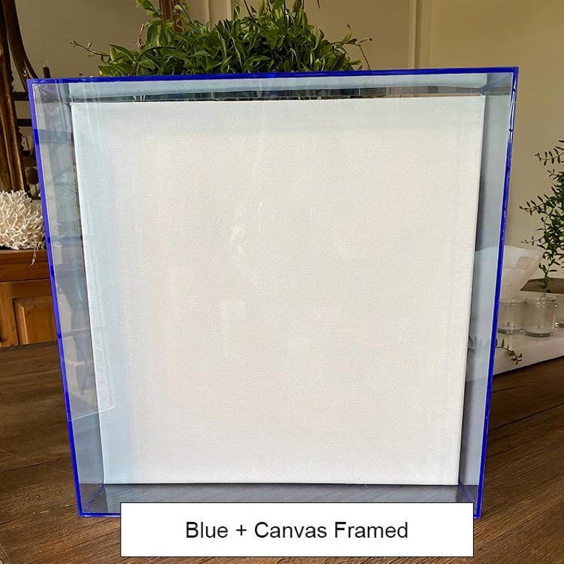 Colorful Frame Box for Art, With Blank Stretched Canvas, Orange Blue ...