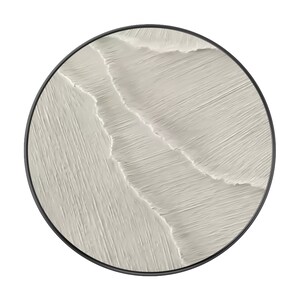 Round 3D White Texture Wall Art Framed, Minimalist Painting on Canvas ...
