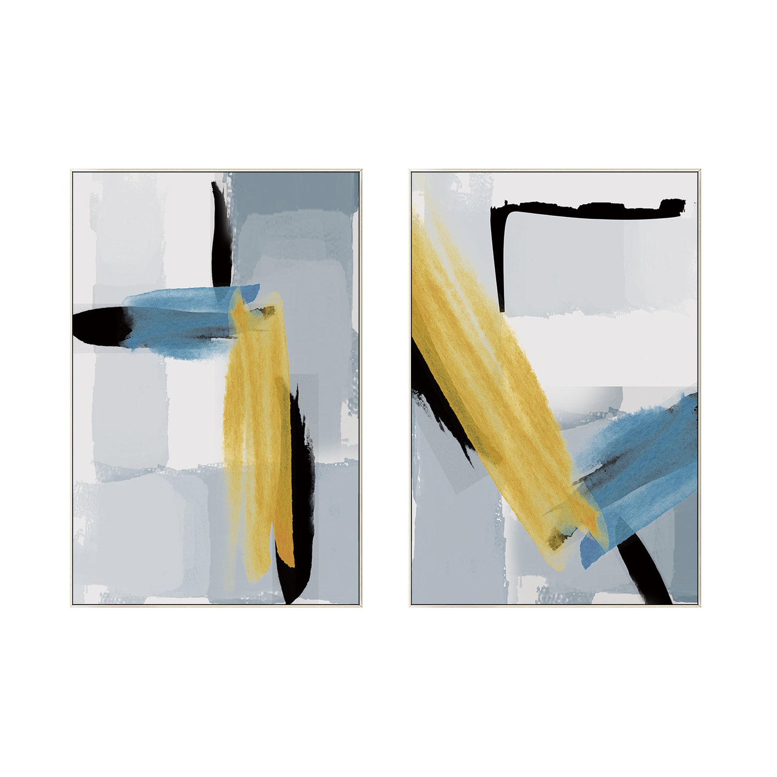 2 Pieces Wall Art Abstract Painting Geometric Art Paintings on - Etsy