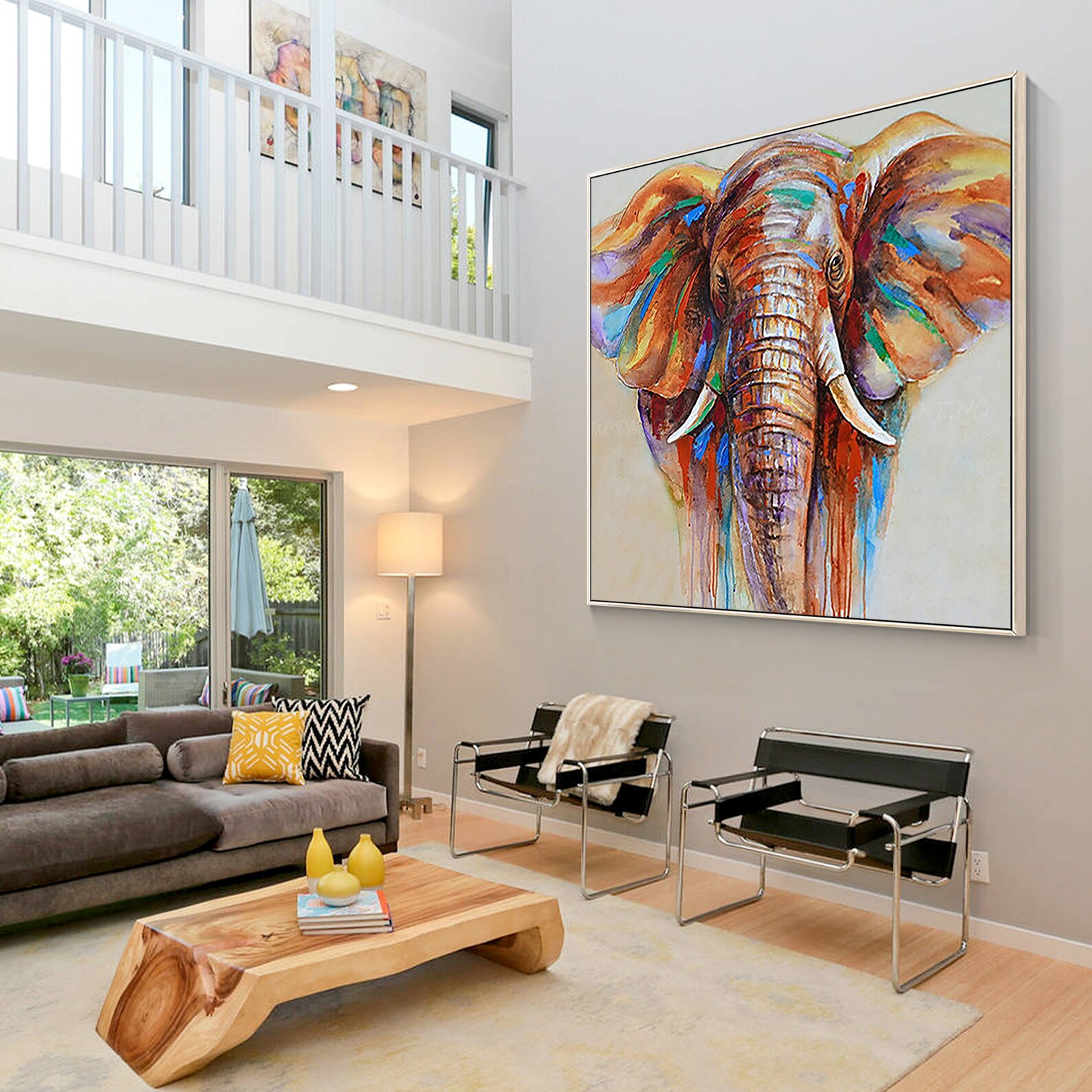 Elephant Painting Impressionist Elephant Extra Large Wall Art - Etsy