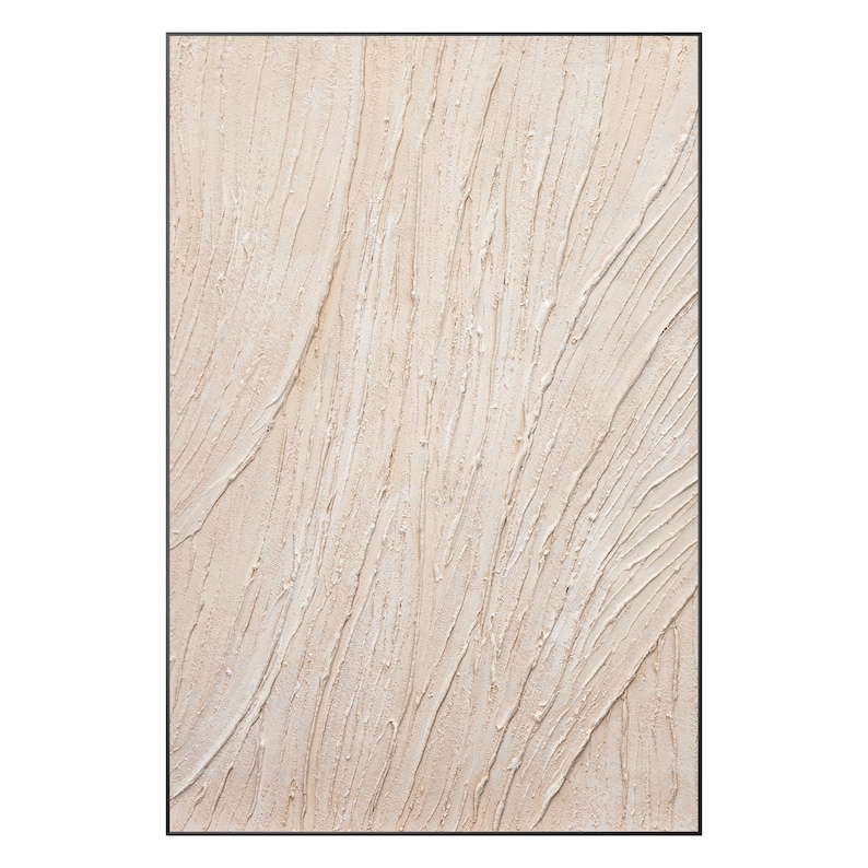 3D Textured Cream Beige Painting: Minimalist Vertical Wall Art - Etsy ...