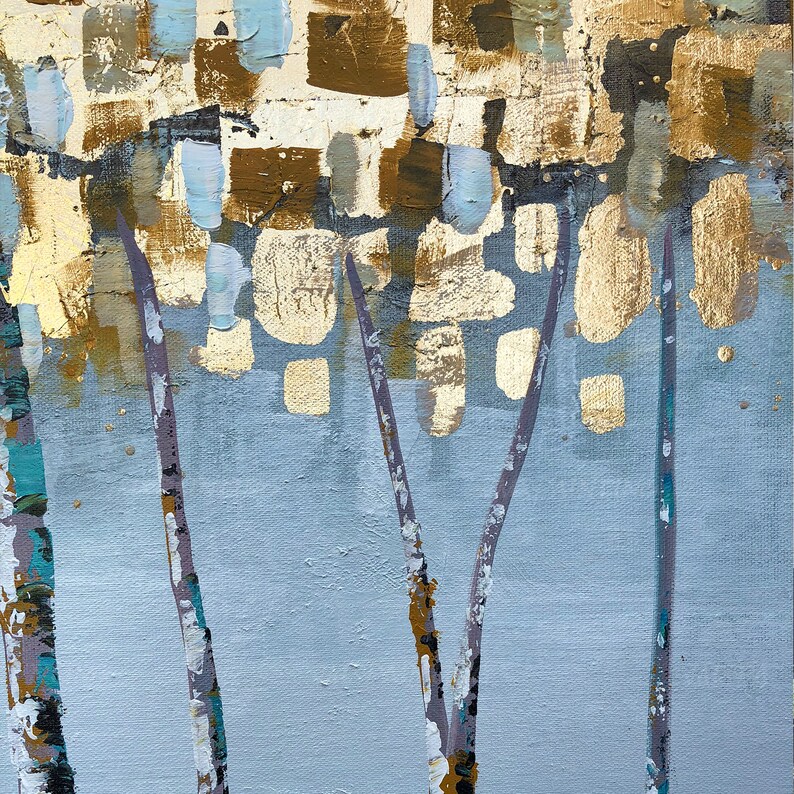 Framed Wall Art Gold Painting Original Abstract Acrylic - Etsy