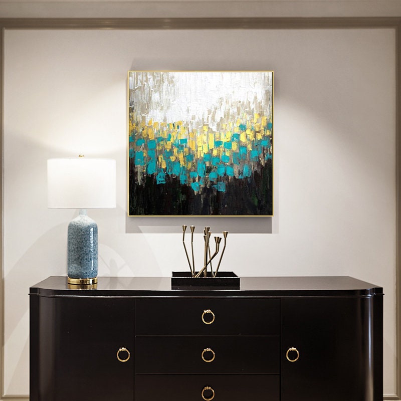 Abstract colorful Original Acrylic Painting On Canvas Extra | Etsy