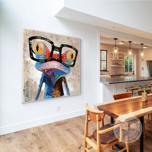 Frog Painting POP Frog Wall Art Textured Painting on Canvas, Frog ...