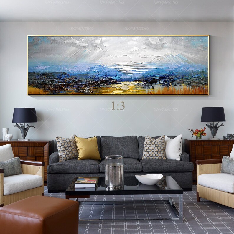 Sunrise Texture Original Abstract Painting on Canvas Extra - Etsy