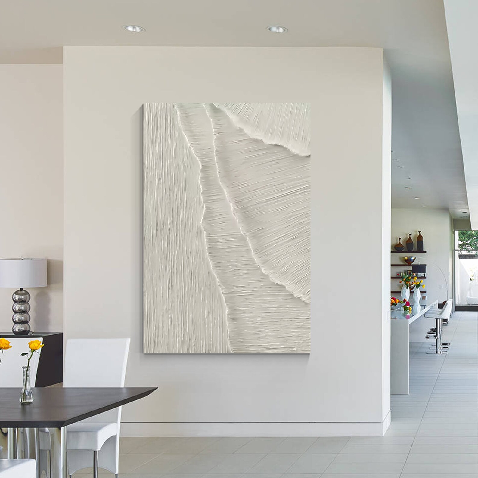 White Texture Minimalist 3D Painting on Canvas Texture - Etsy