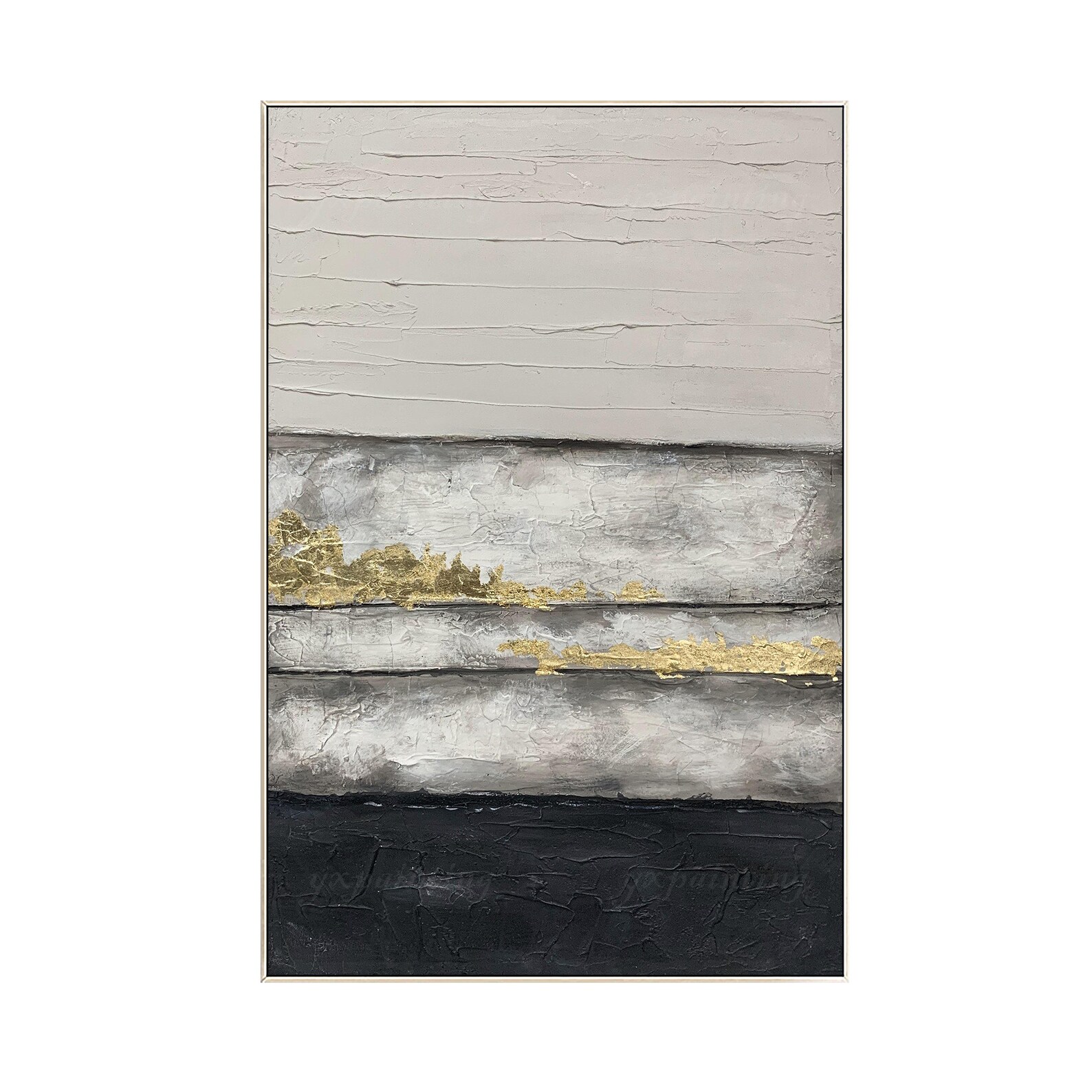 Extra Large Original Abstract Beige Gold Leaf Wall Art Acylic | Etsy