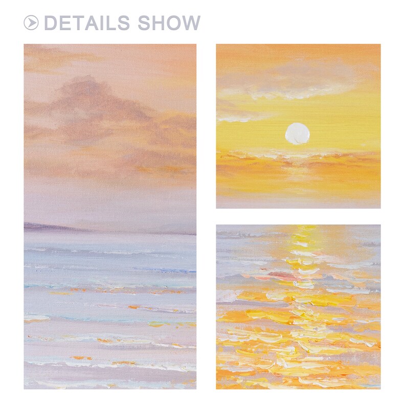 Sunrise Sunset Texture Original Painting Canvas Livingroom - Etsy