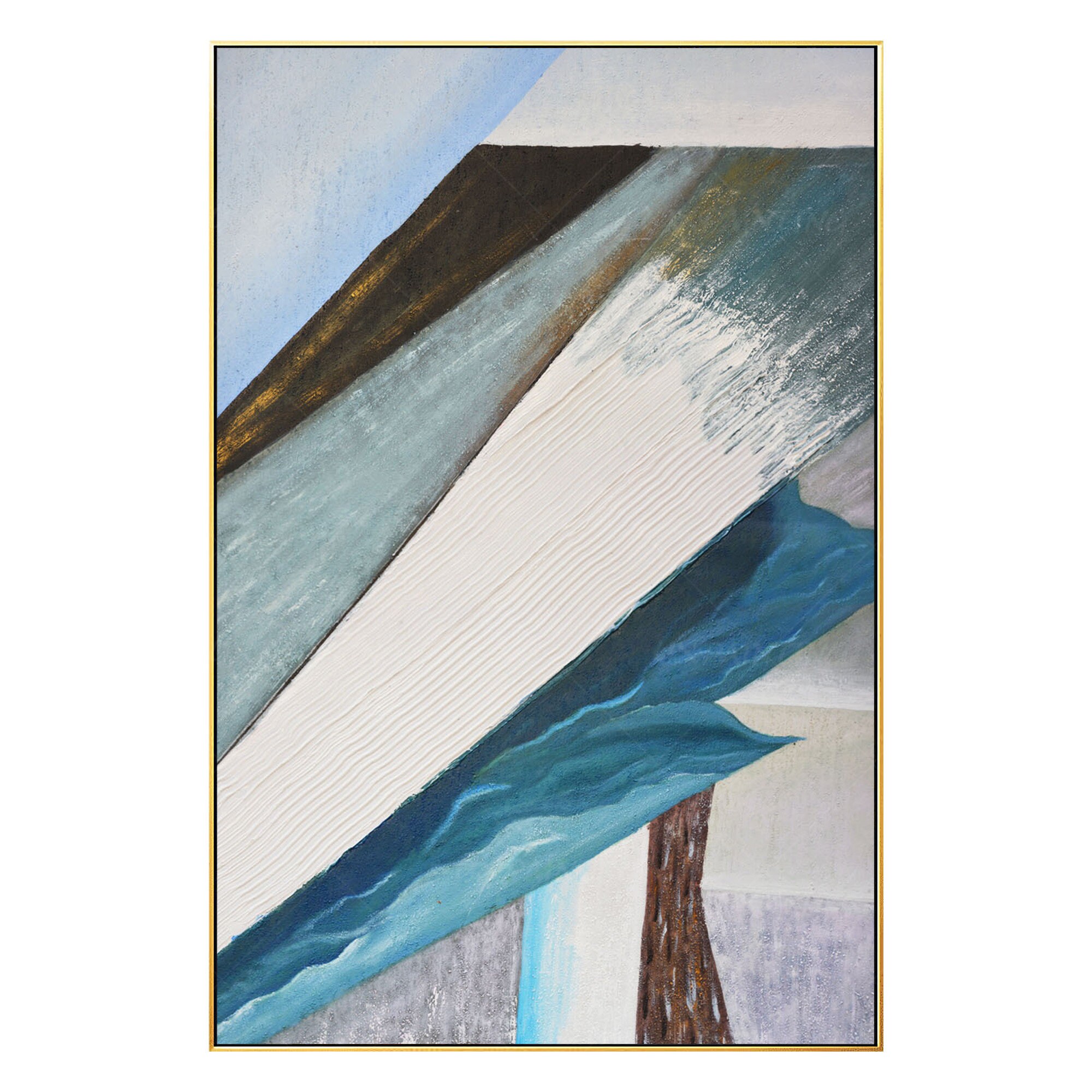 Framed Wall Art Abstract Geometric Painting on Canvas Original | Etsy