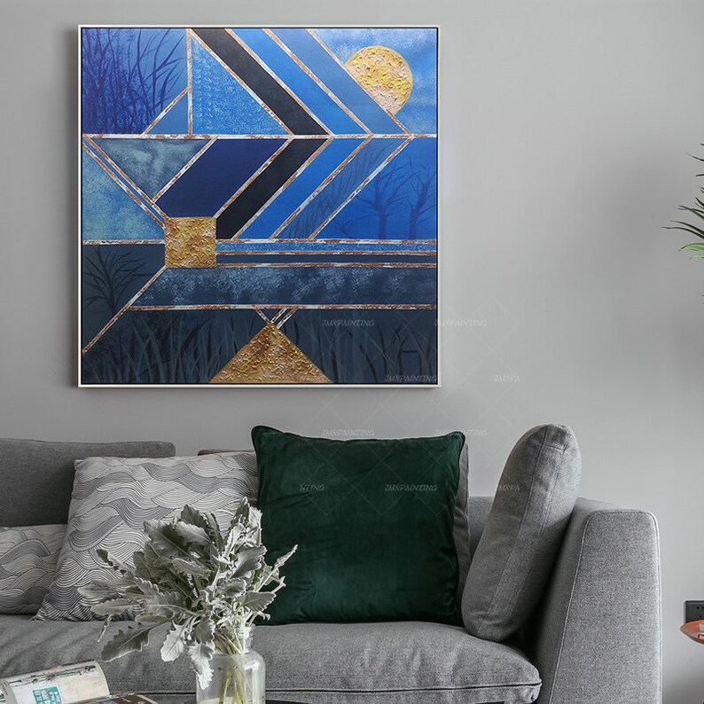 Geometric art Acrylic Painting On Canvas original art Extra | Etsy