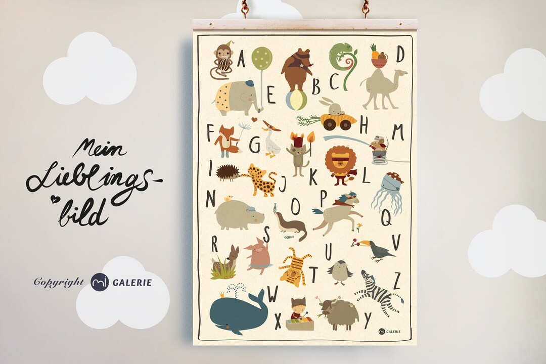ABC Poster, Animal Alphabet DINA 3, ABC Children's Room Picture, Print ...