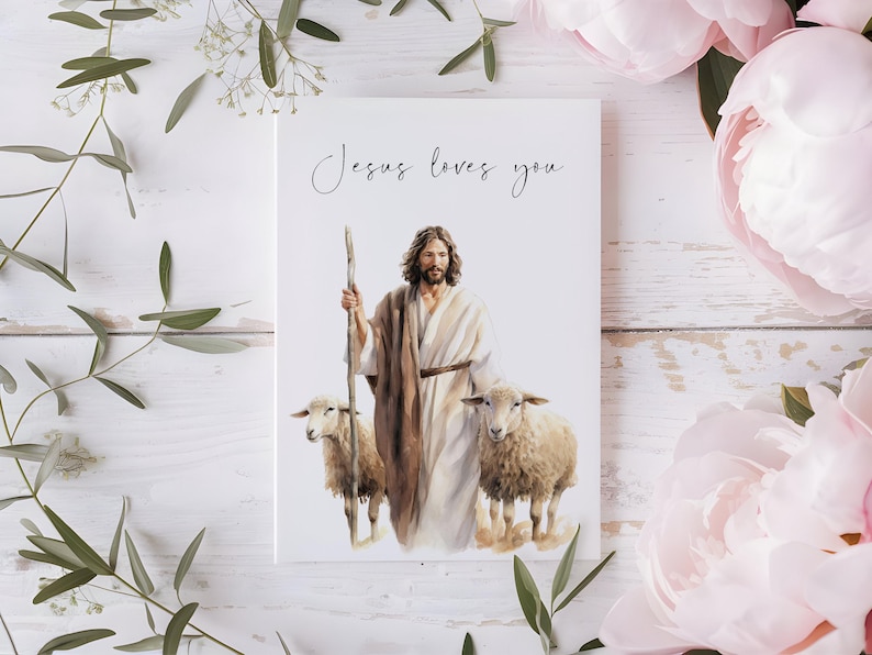 Jesus Loves You Card Printable, Christian Card, Christmas Card ...