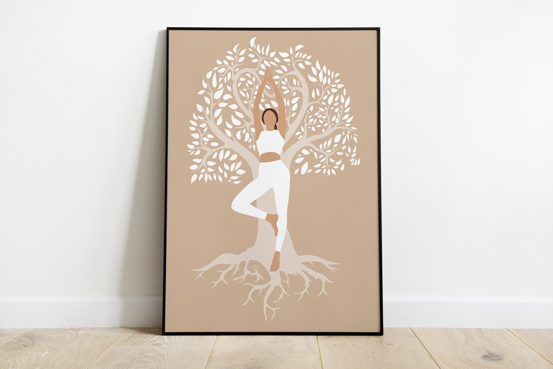 Tree Pose Art Prints Instant Donwload, Tree Pose Poster, Meditation ...