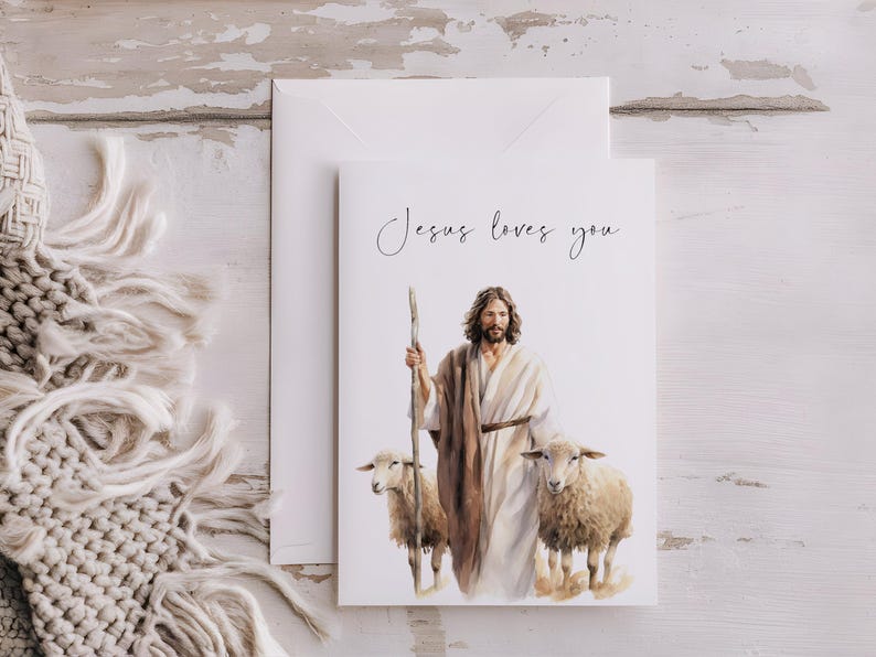 Jesus Loves You Card Printable, Christian Card, Christmas Card ...