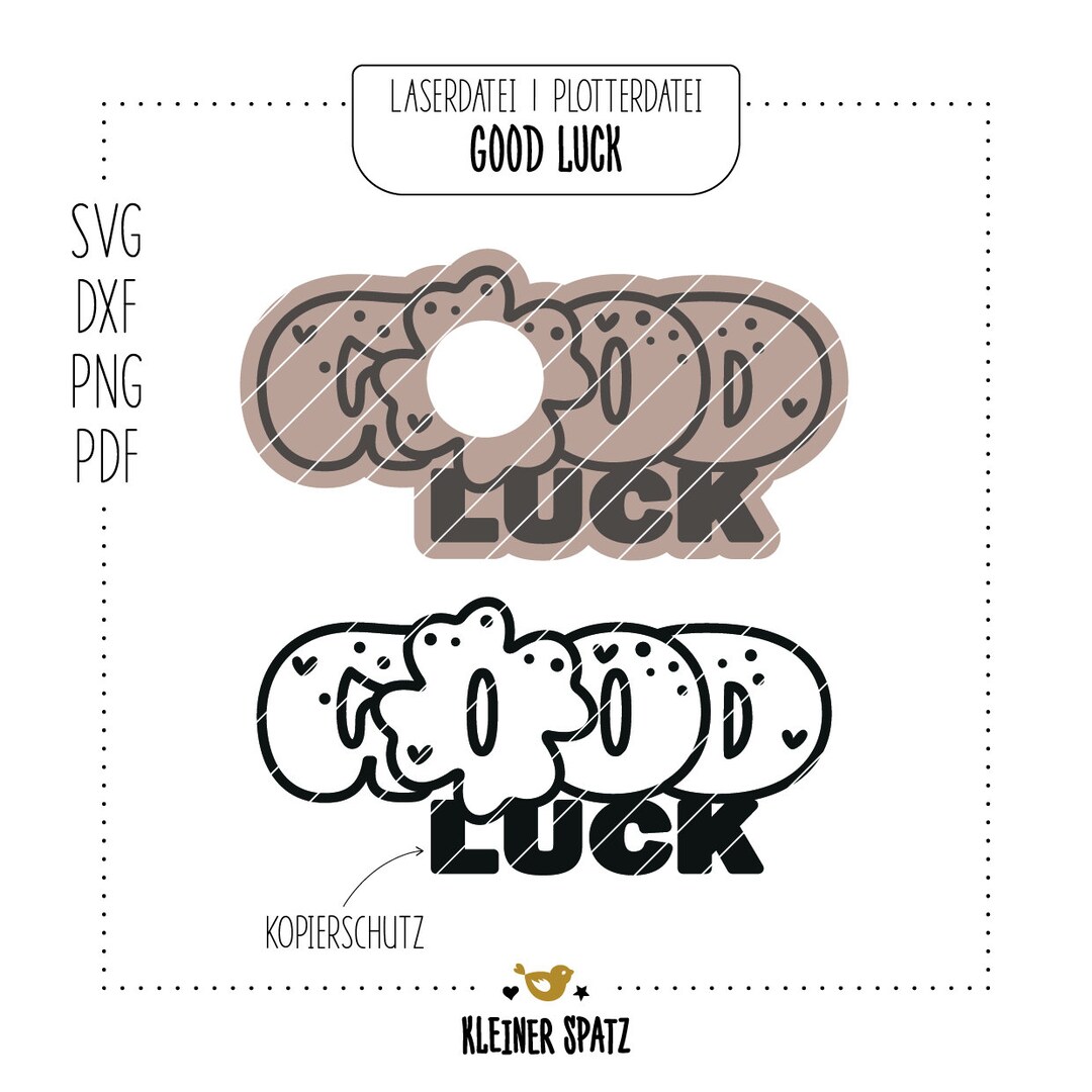 Laser File, Plotter File Motif "good Luck" | Good Luck | Luck | Ball ...