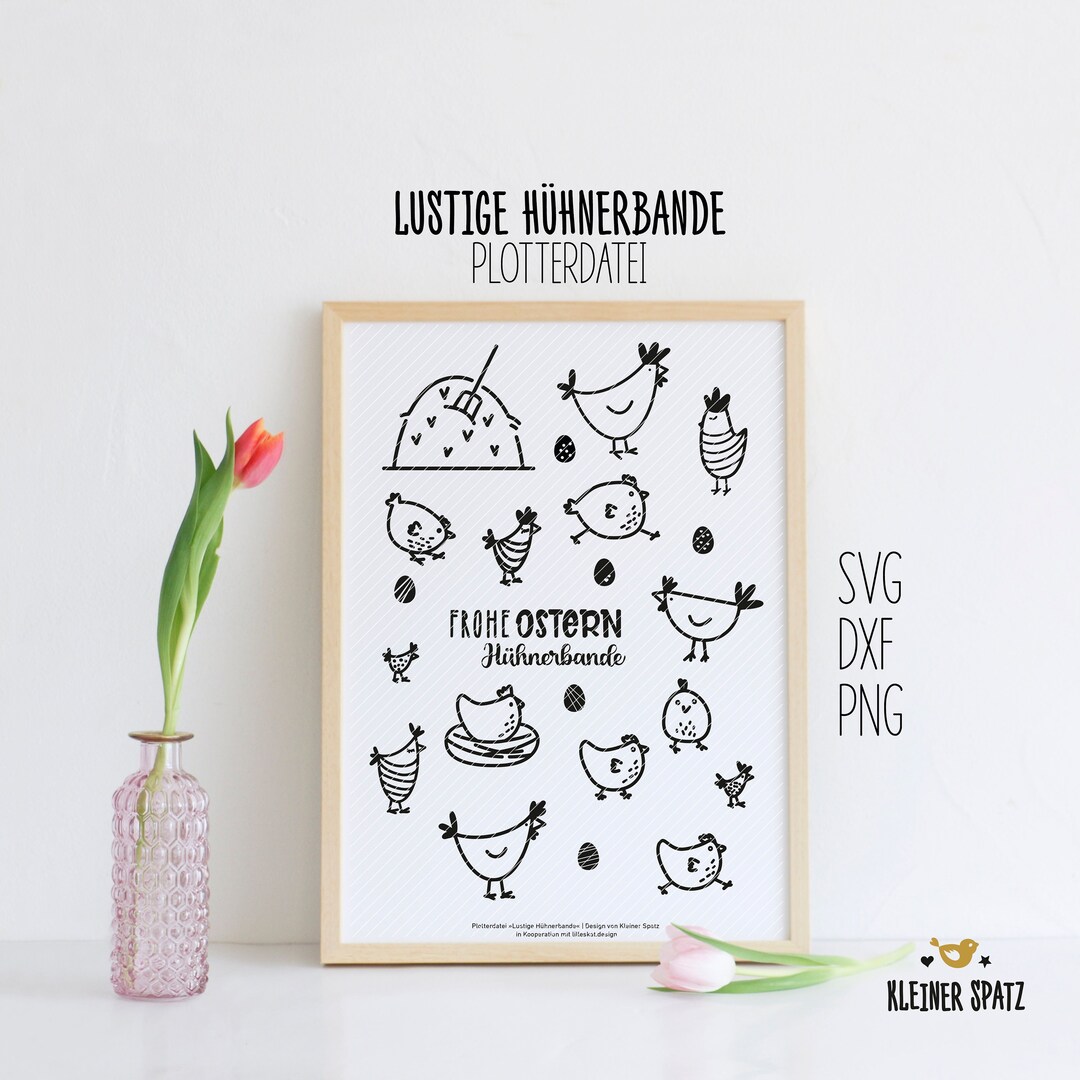 PLOTTER FILE FUNNY CHICKEN GANG Chickens Building Farm Eggs Easter Svg ...