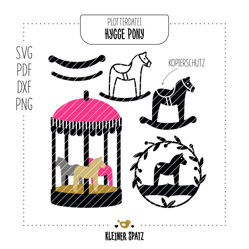 Plotter File, Laser File Motif "hygge Pony" | Pony | Christmas | Horse ...