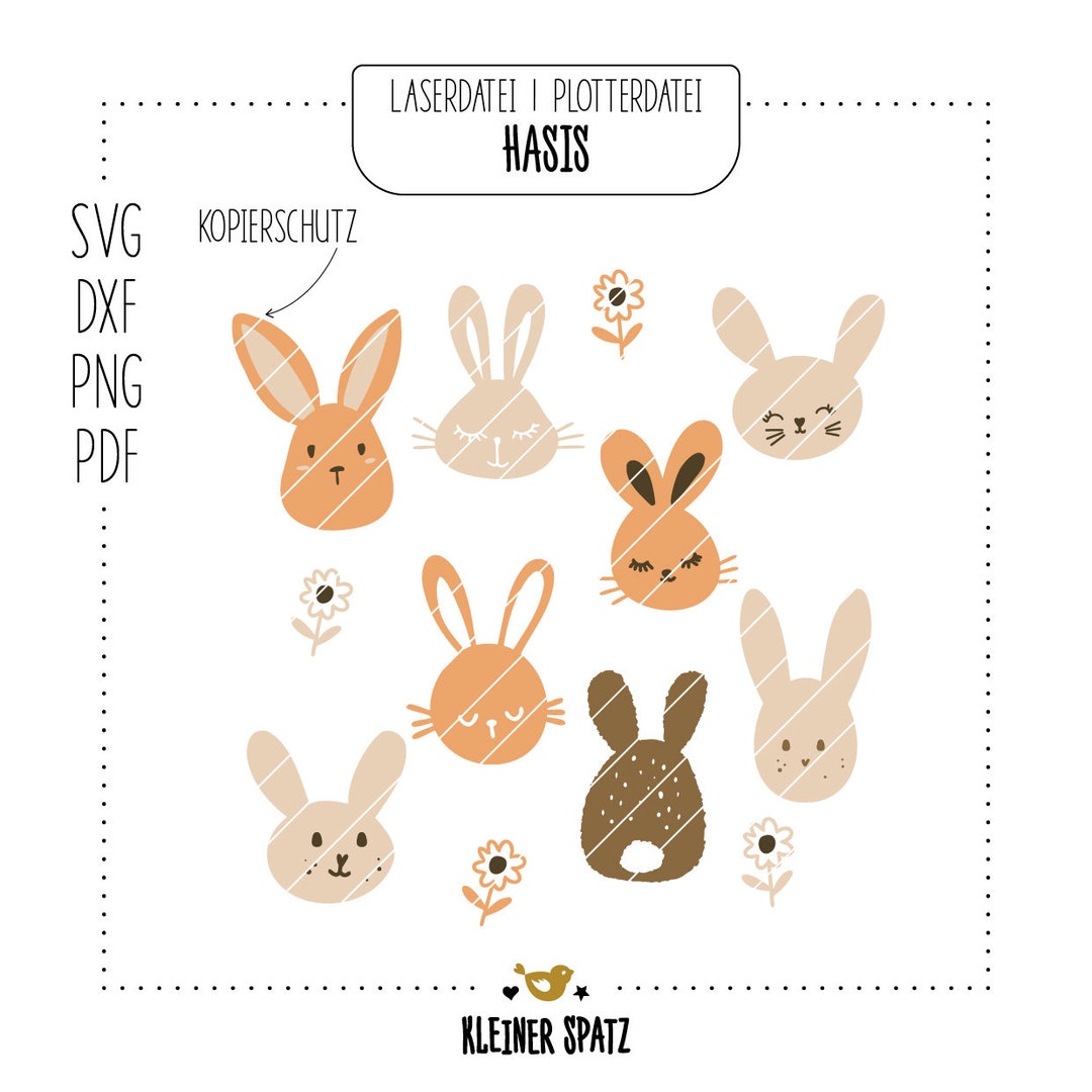 Plotter File "hasis" | Easter | Bunnies | Bunny | Heads | Birthday ...