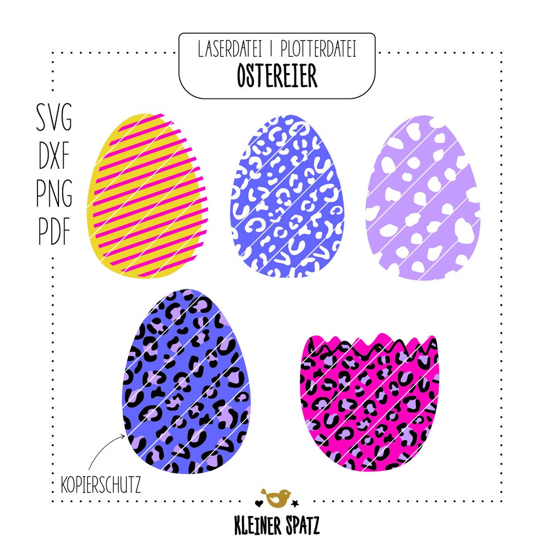 Plotter File Motif "easter Eggs" | Easter | Leo Easter Egg | Leo | Easter Eggs | Stripes ...