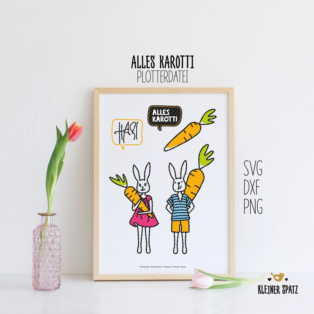 PLOTTERDATEI ALLES KAROTTI Hasen Osterhasen Karotten Schenken Hasi Ostern svg dxf png - Etsy.de