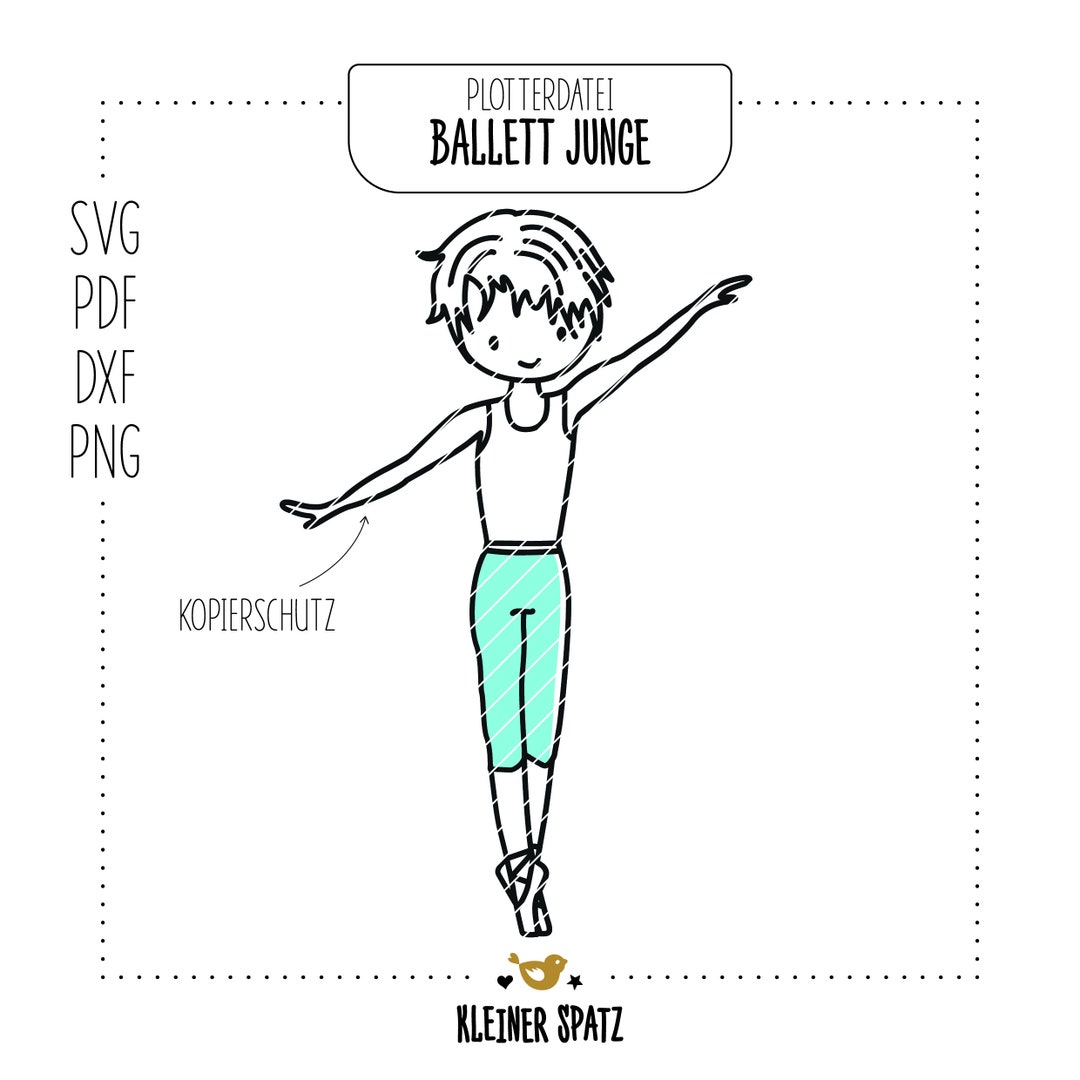PLOTTER FILE Ballet Boy Dance Boy Dream Elegant Cute Svg Dxf Pdf Png - Etsy