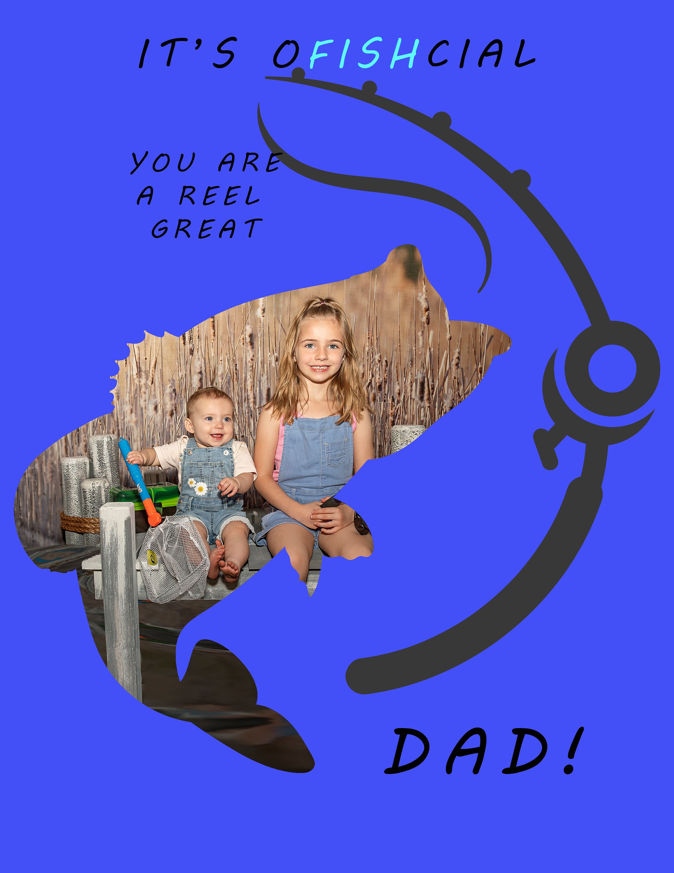 Fish Composite Frame; Digital Fishing Frame Father's Day, Grandpa, Papa ...