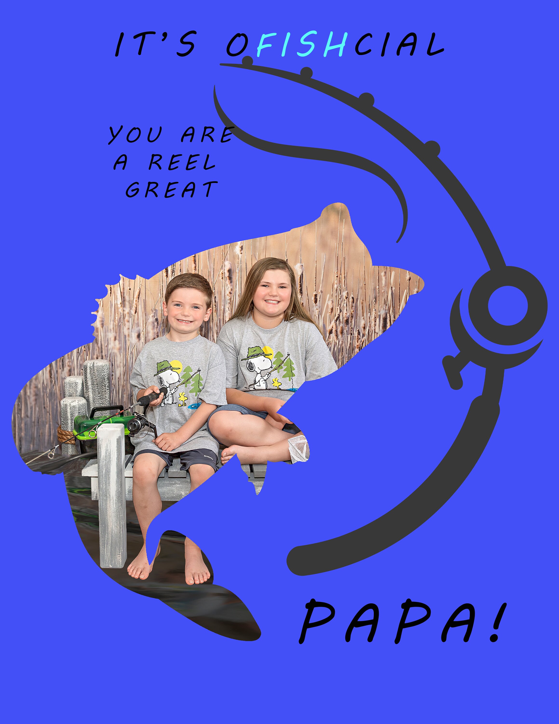 Fish Composite Frame; Digital Fishing Frame Father's Day, Grandpa, Papa ...