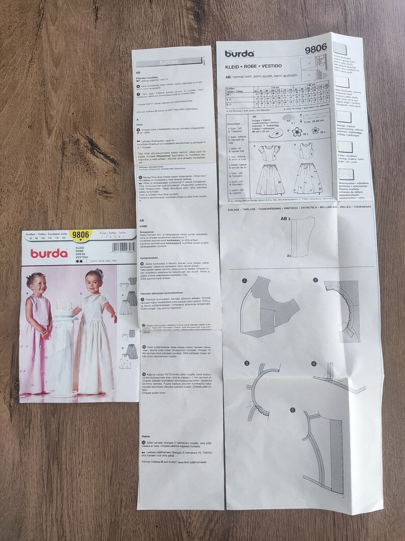 Vintage Burda 9806 Sewing Pattern UNCUT Childs Dress Robe Vest Size - Etsy