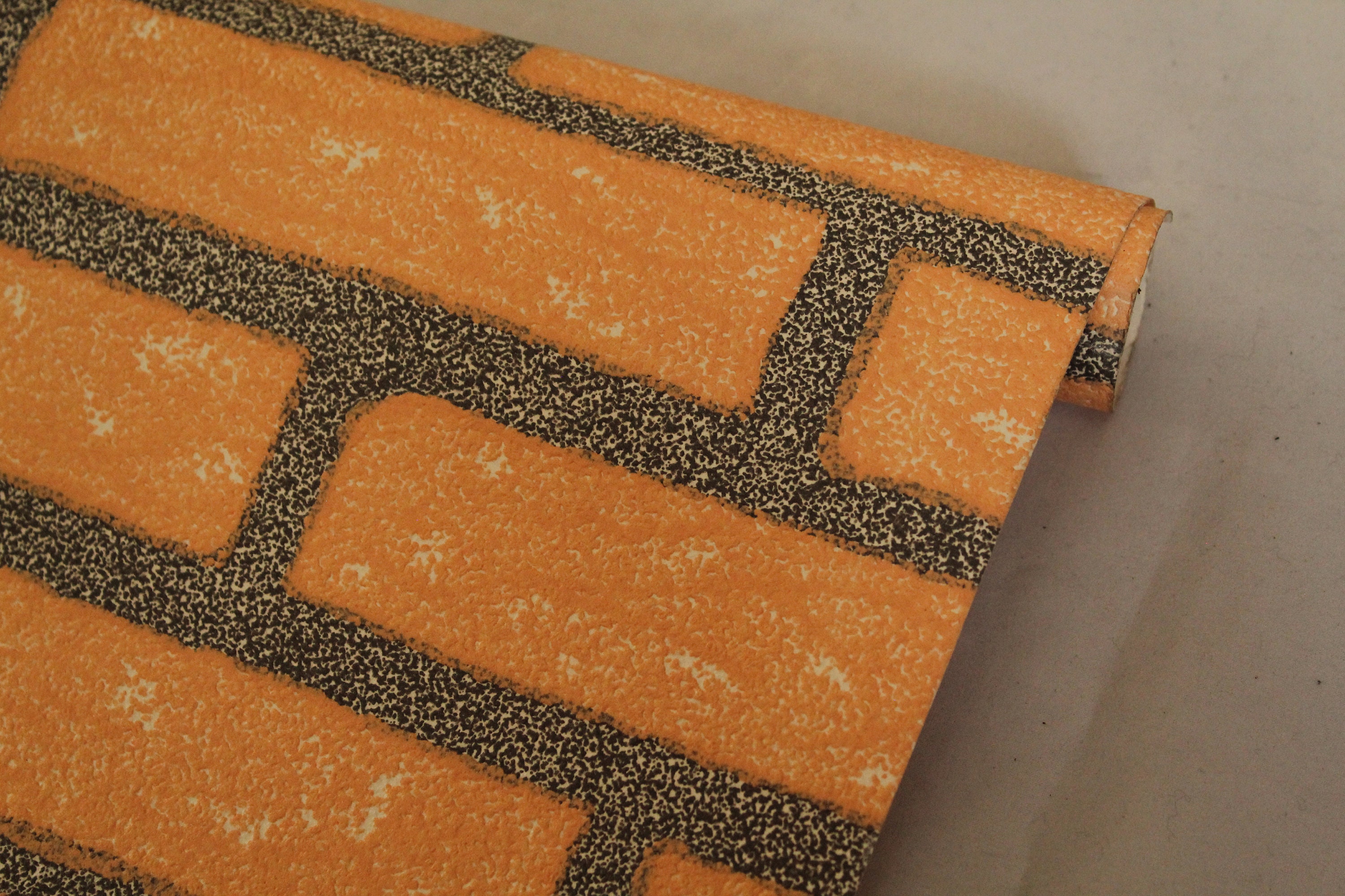 Vintage Brick Pattern Vinyl Wallpaper From 2000's. 1.15 Yards Two ...