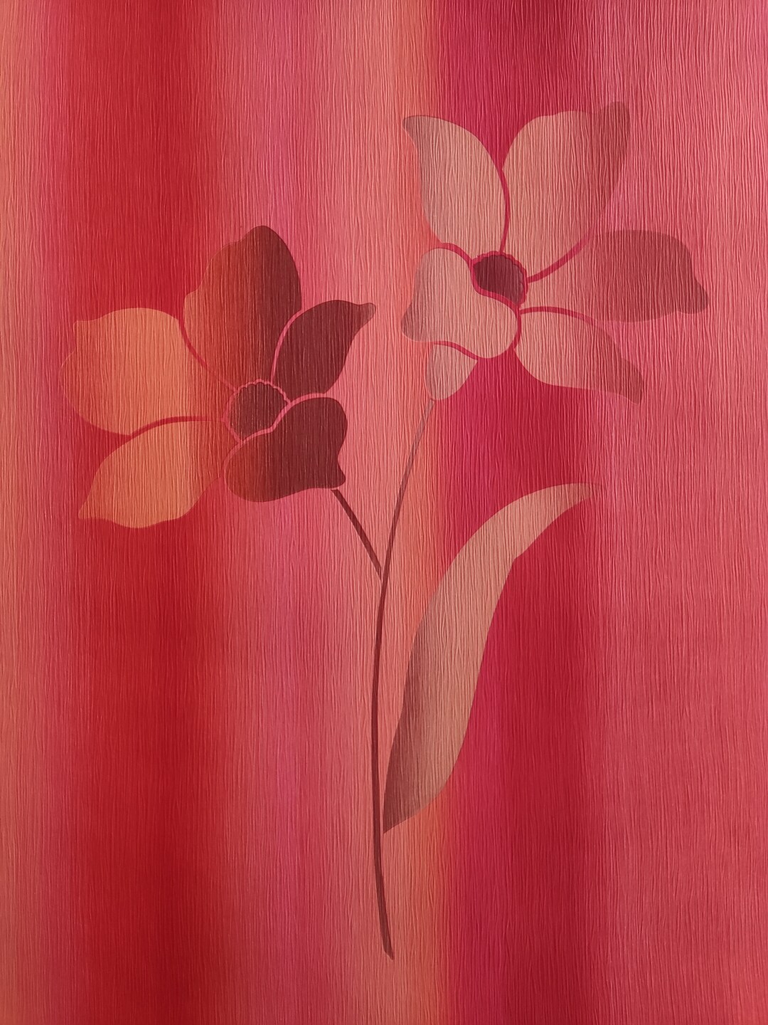 Vintage Red Floral Wallpaper From 2000's. - Etsy